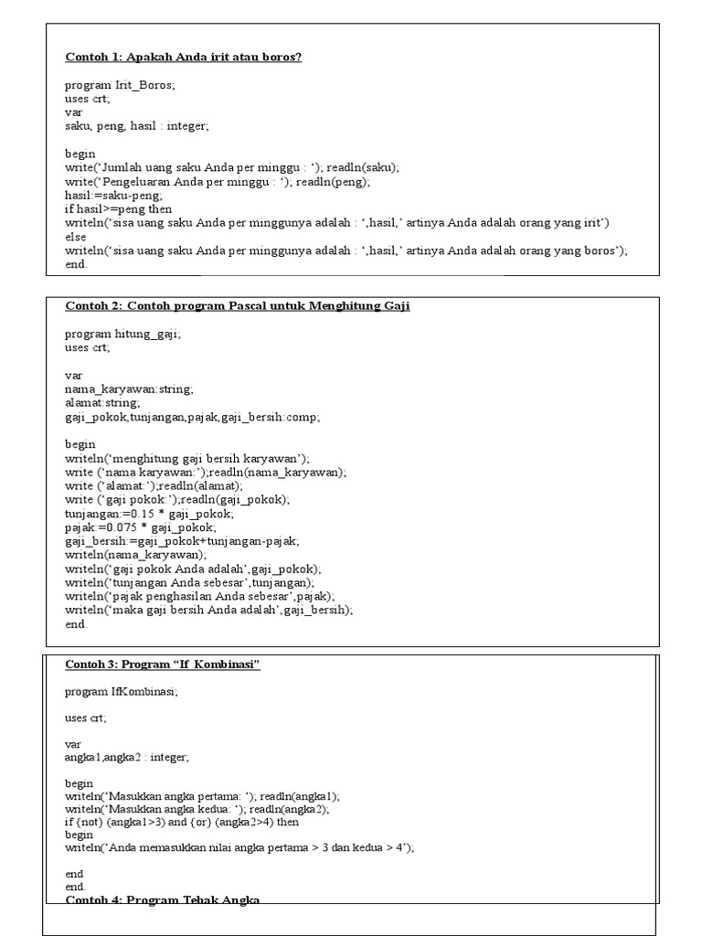 Latihan Pascal | PDF