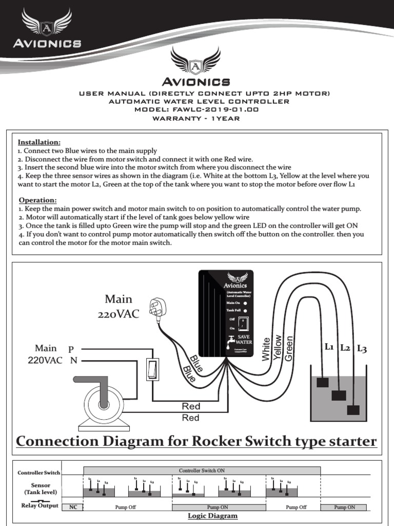 Water Level Controller Manual | PDF | Switch | Relay