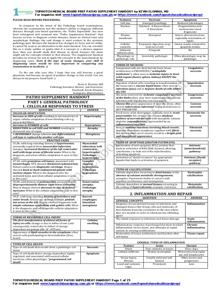 Pathology Supplement Handout Nov 2018 | Download Free PDF | Thrombosis ...