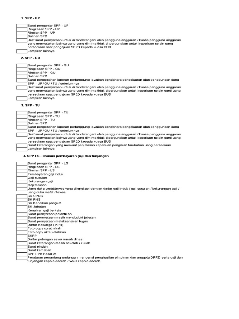 Kartu Pengendali (Ceklis) SPP SPM OPD | PDF