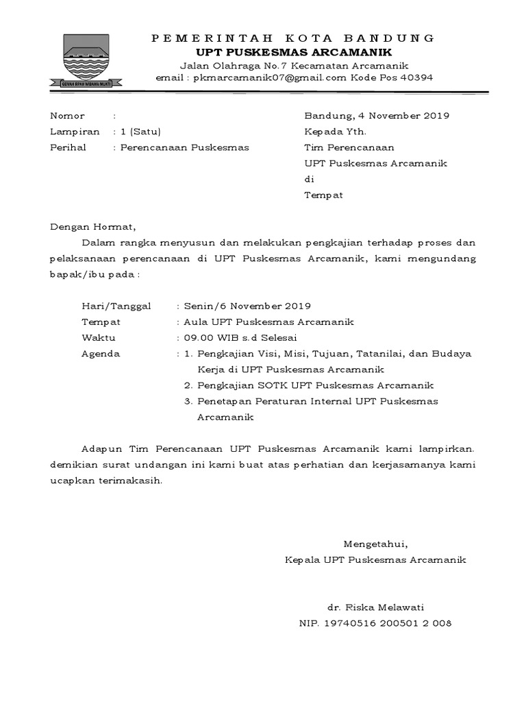 Surat Undangan Pertemuan PTP | PDF