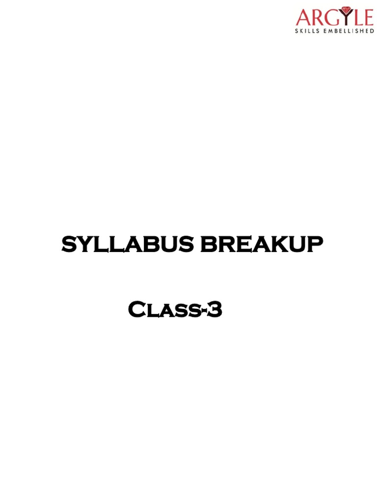Class 3 Argyle Surya Syllabus Breakup | PDF