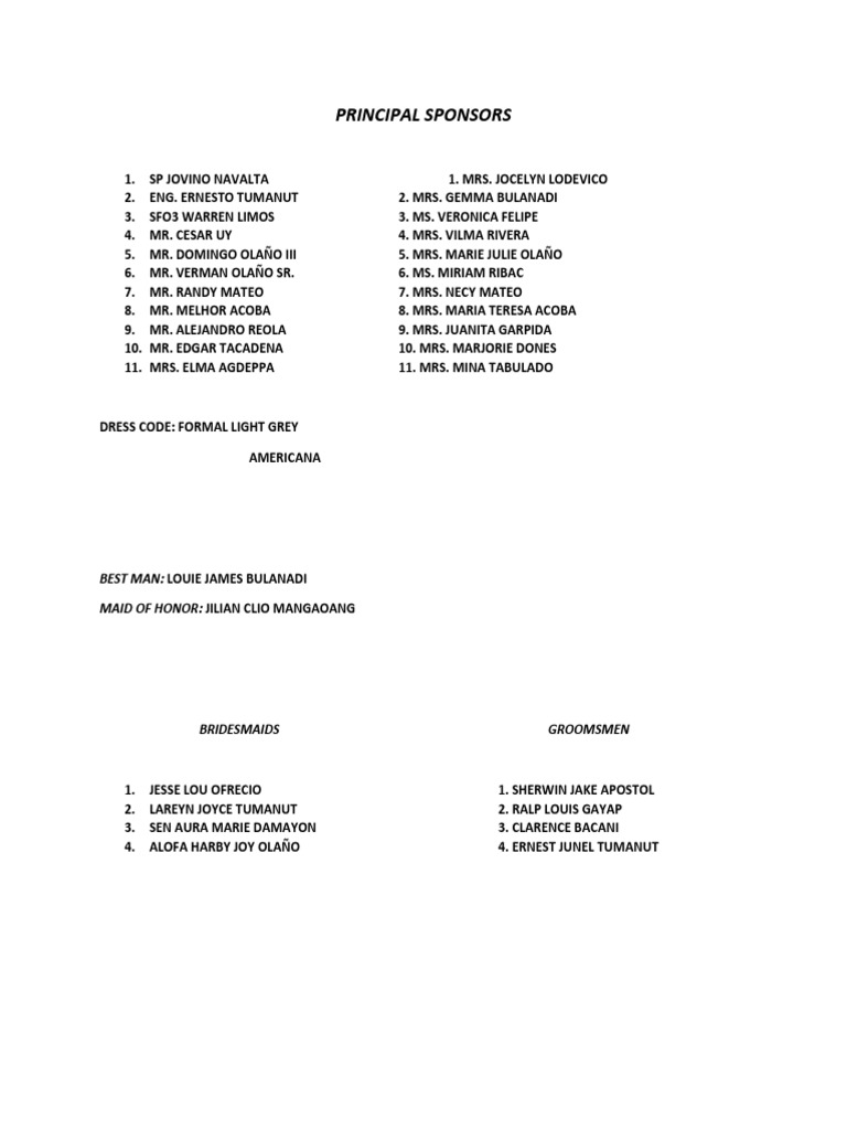 Principal Sponsors | PDF