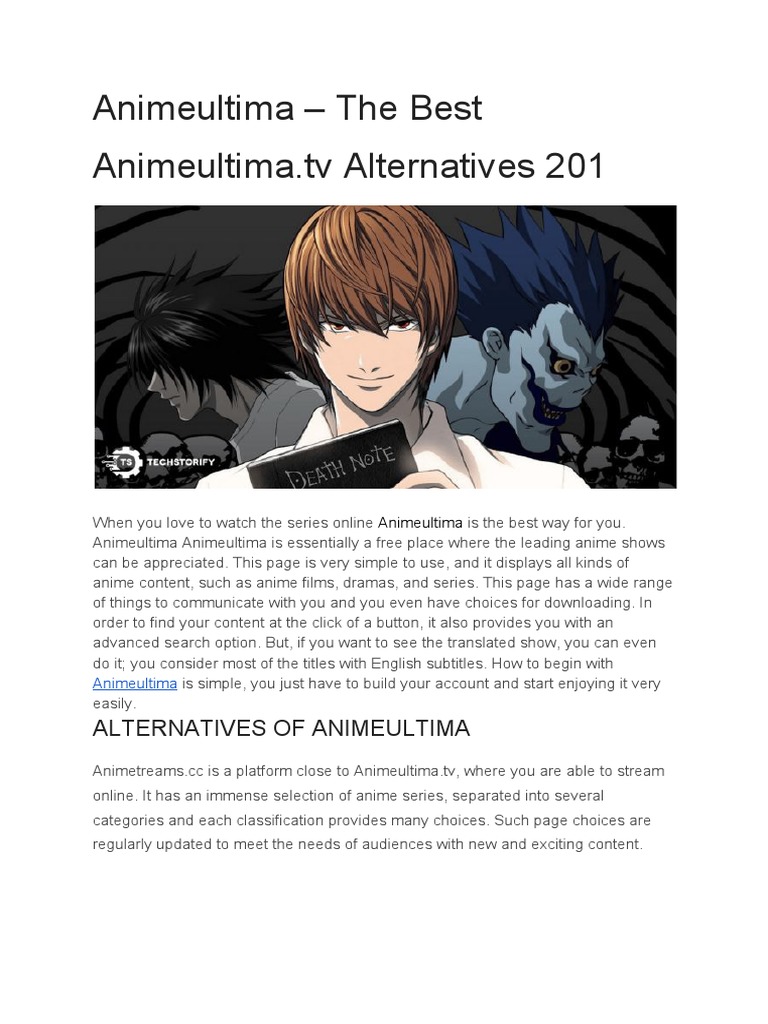 Animeultima - The Best Animeultima - TV Alternatives 2019 | PDF | Home ...