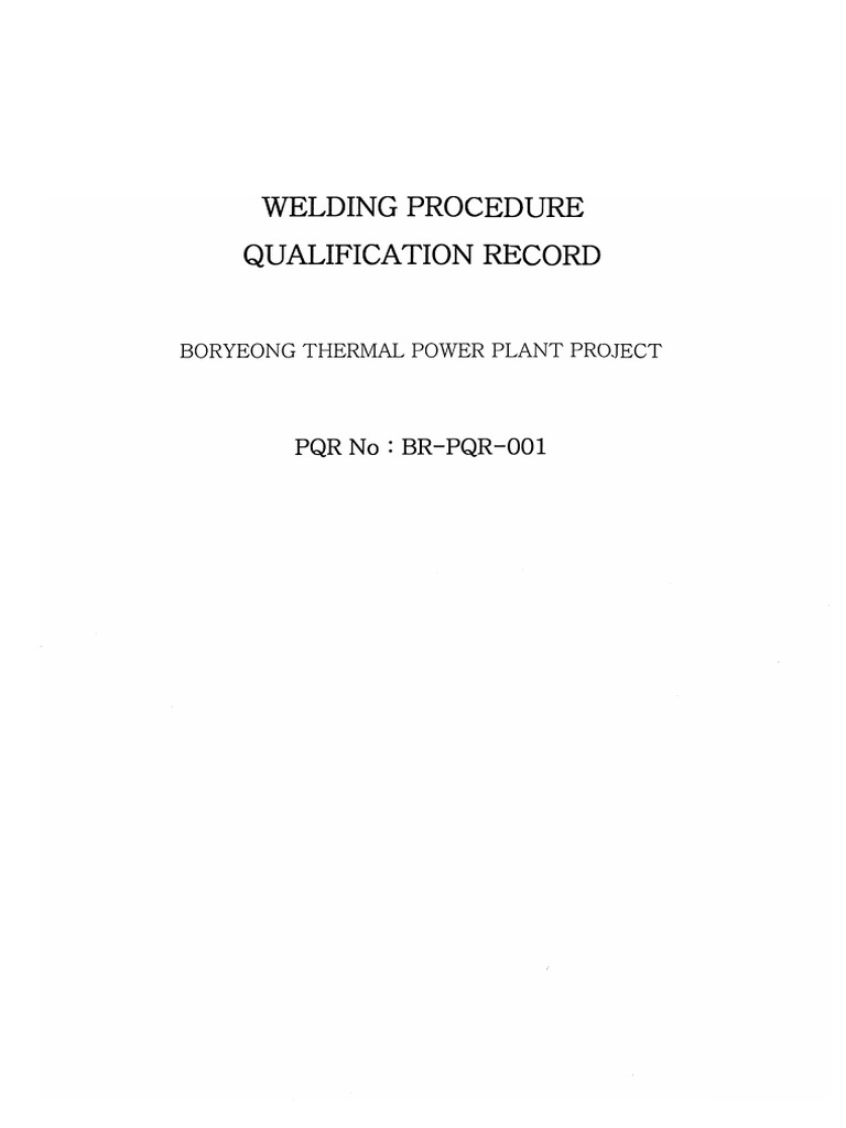 Procedure Qualification Record Pdf