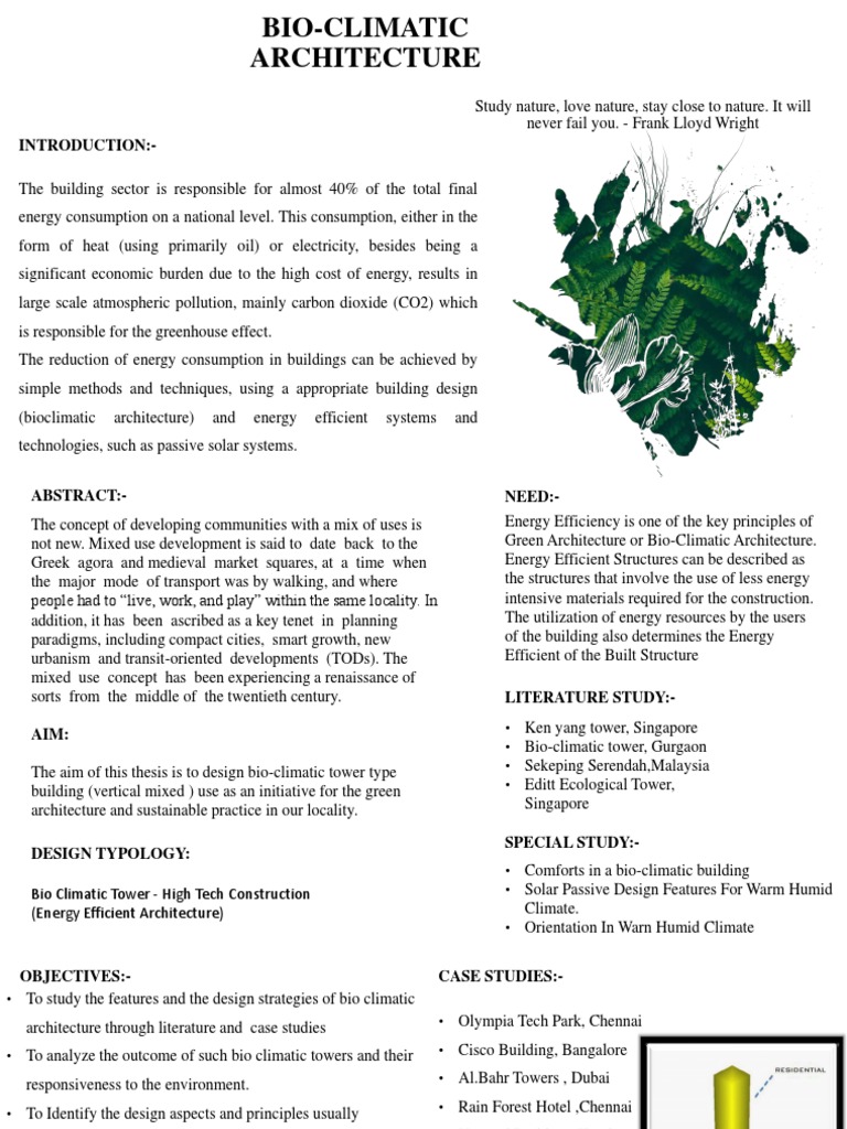Bio-Climatic Tower Design for Sustainability | PDF | Efficient Energy ...