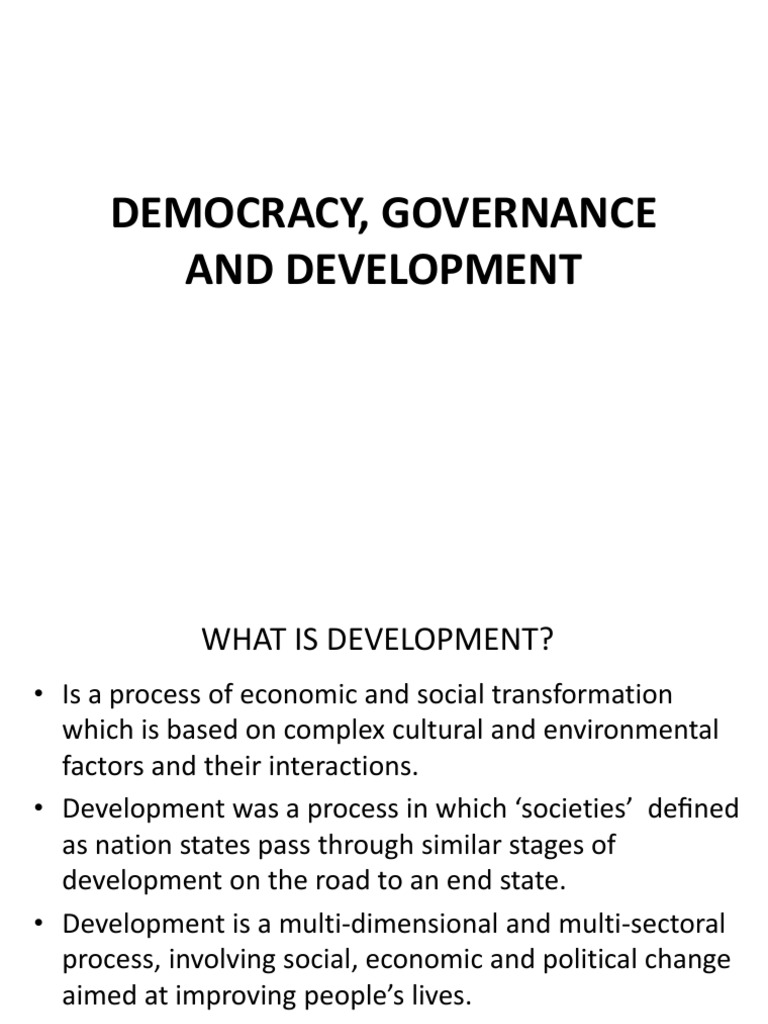 Democracy, Governance and Development | PDF | Good Governance | Governance