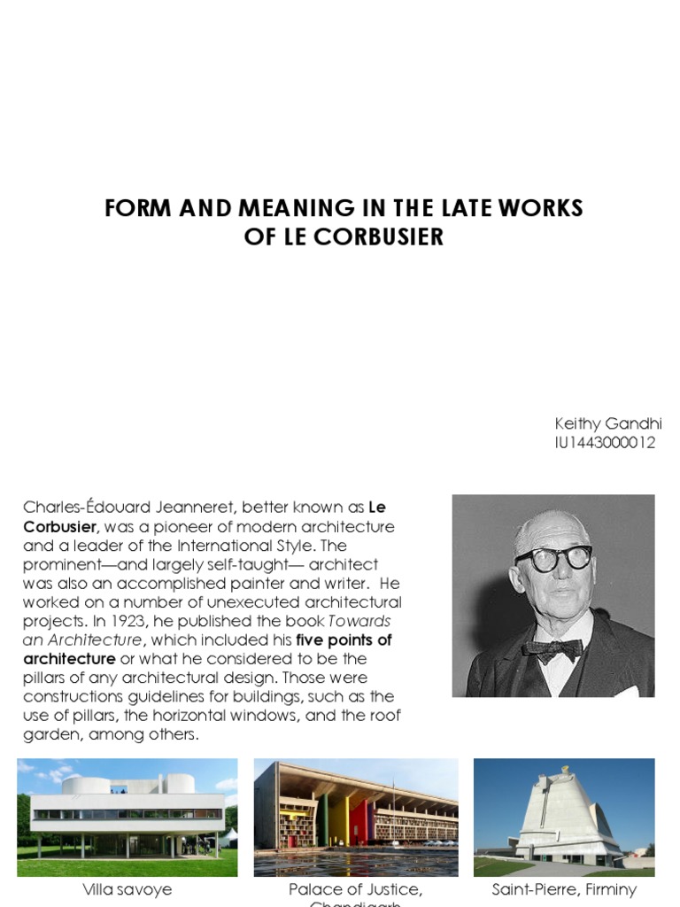Late Works of Le Corb | PDF | Architectural Design | Architecture