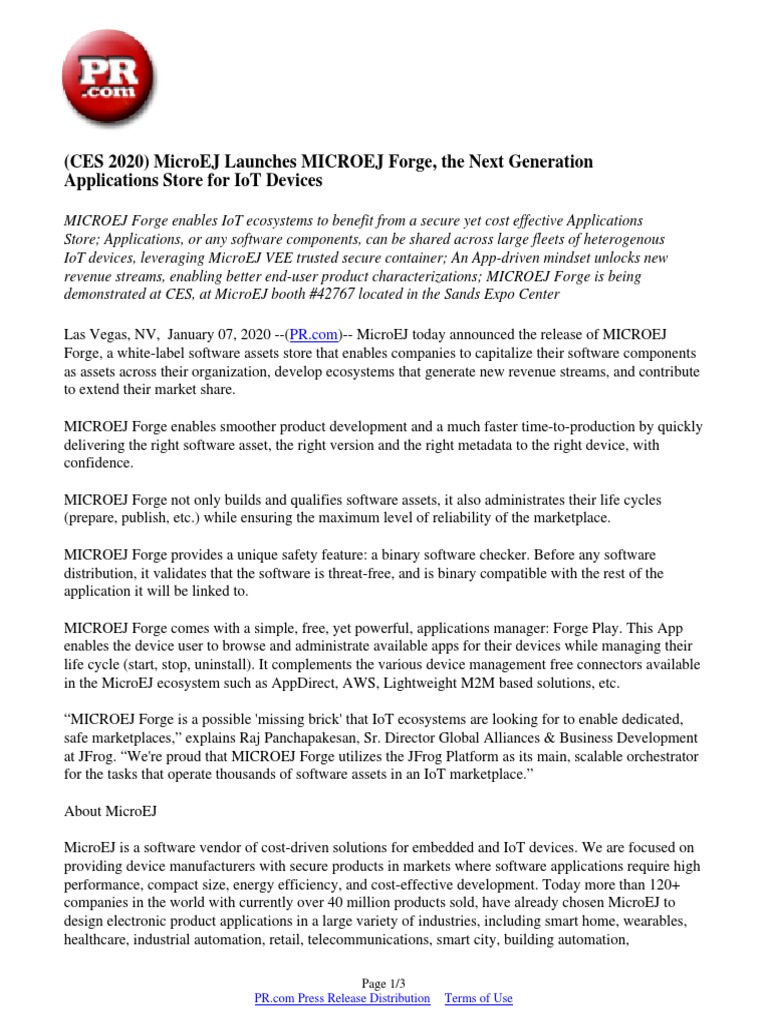 Ces 2020 Microej Launches Microej Forge The Next Generation