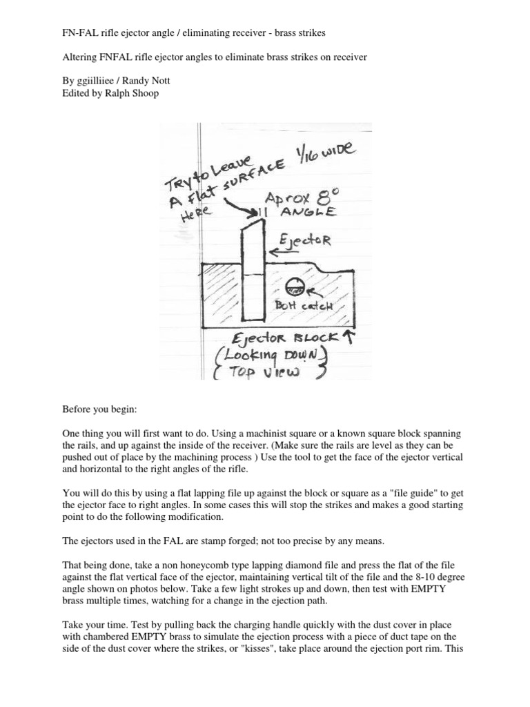 FN-FAL Ejector Angle Adjustment Guide | PDF | Rifle | Firearms