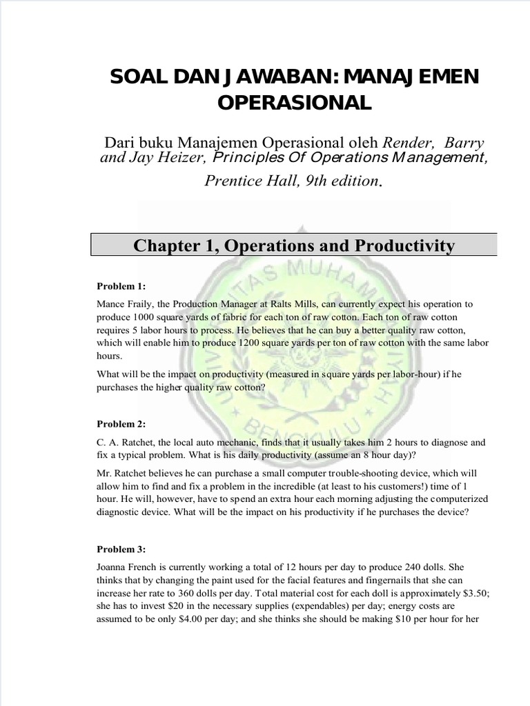 Dokumen - Tips - Soal Dan Jawaban Heizer PDF | PDF | Forecasting | Moving Average