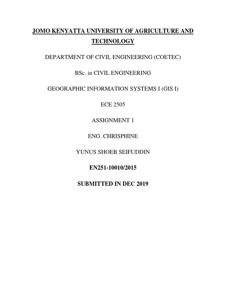 Gis Assignment 1 | PDF | Topology | Geographic Information System