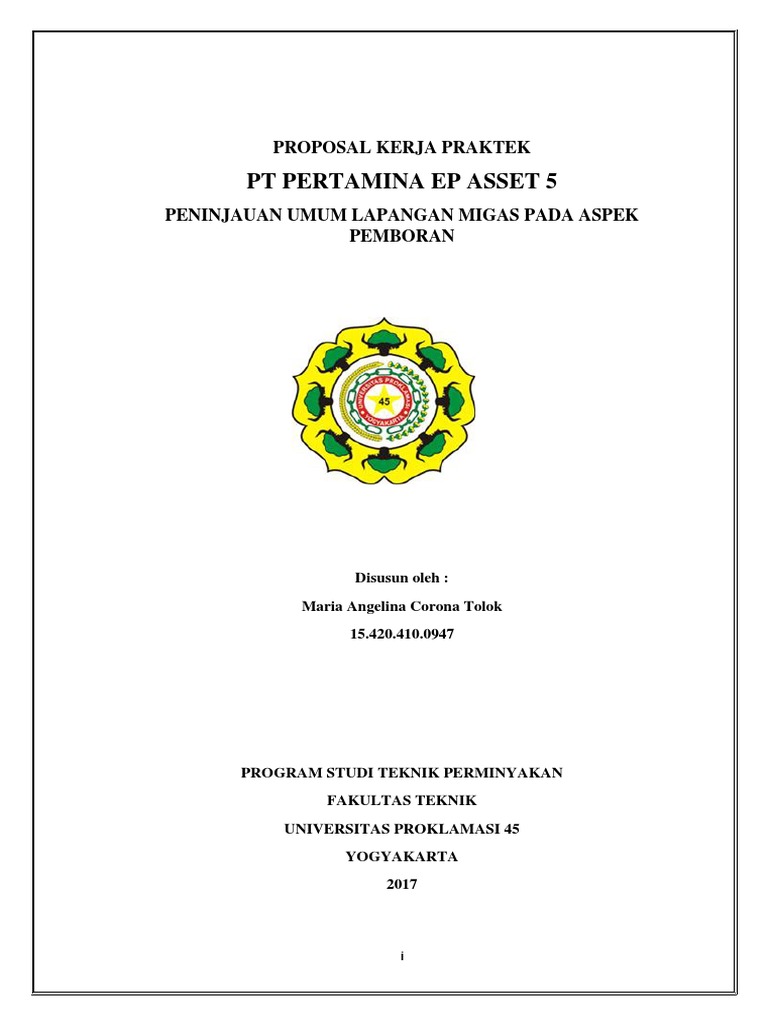Cover PROPOSAL KERJA PRAKTEK1 | PDF