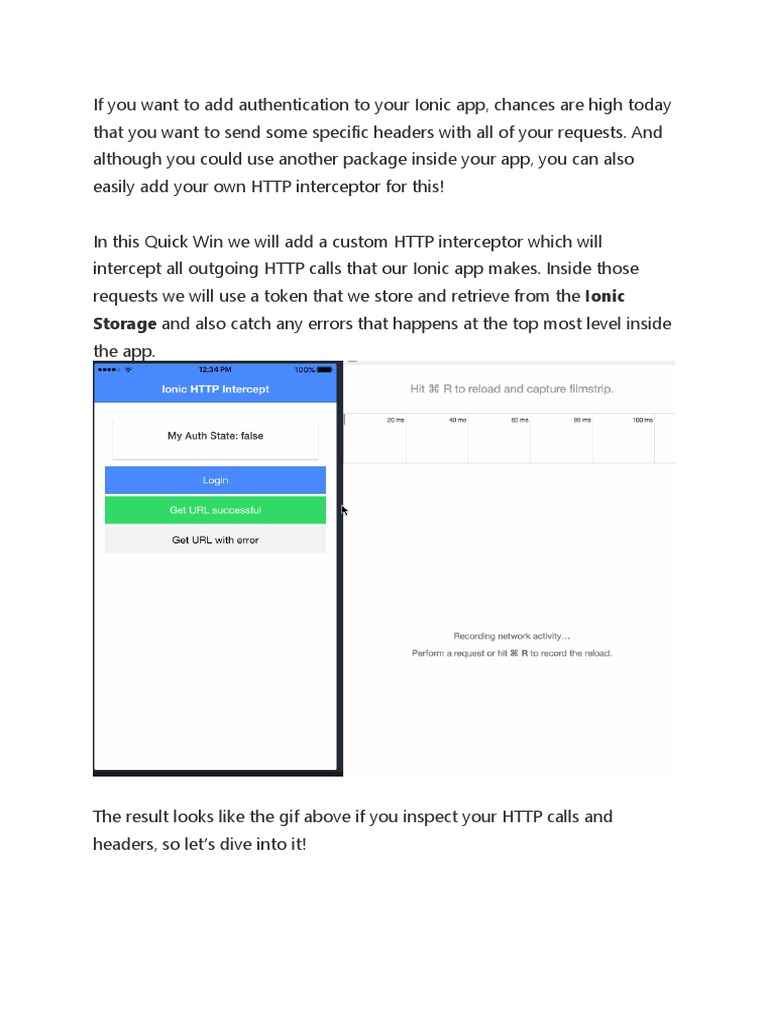 Starting Our HTTP Interceptor Ionic App | PDF | Hypertext Transfer Protocol | Internet
