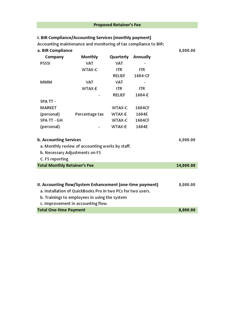 Proposal For Accounting Services PDF | PDF
