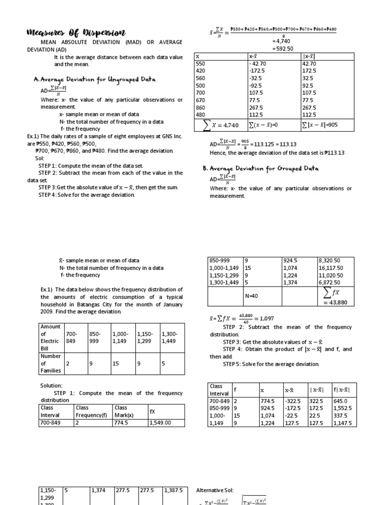 Statistics and Probability Notes | PDF | Skewness | Mean