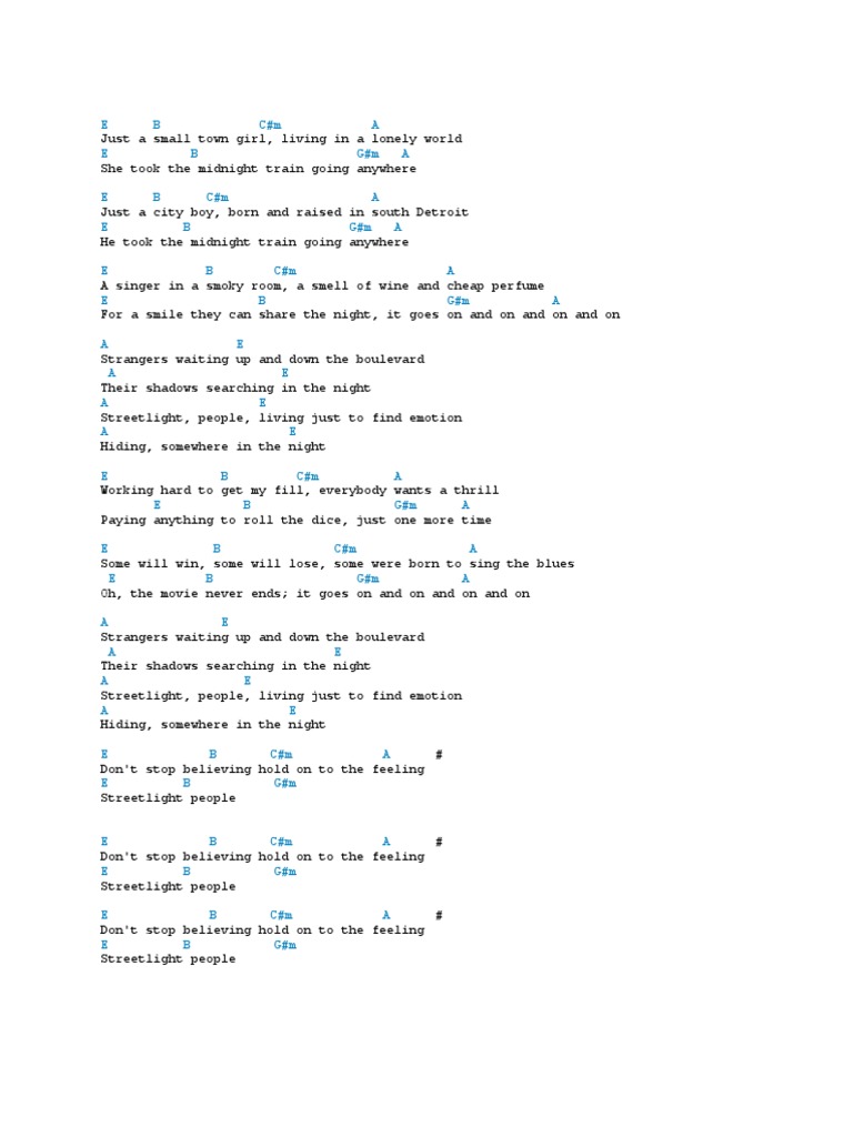 Don't Stop Believin' Chords Guide | PDF
