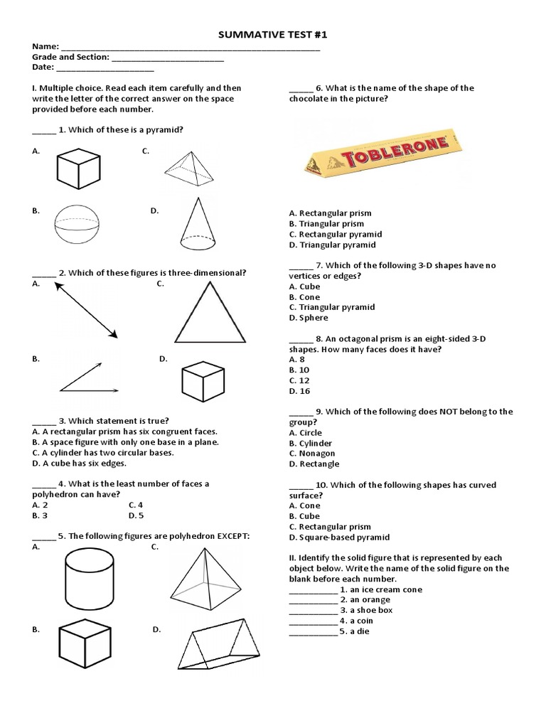 Summative Test 1 Grade 6 3rd Quarter | PDF | Rectangle | Shape