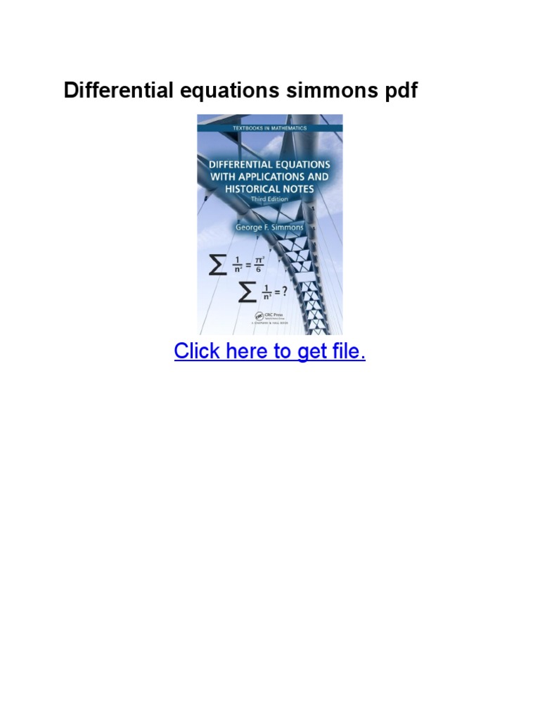 Differential Equations Simmons PDF | PDF | Differential Equations ...