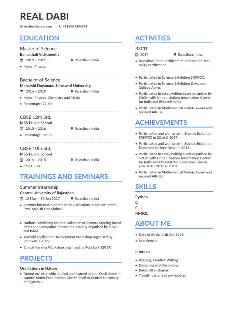 New Real CV PDF | PDF | Science
