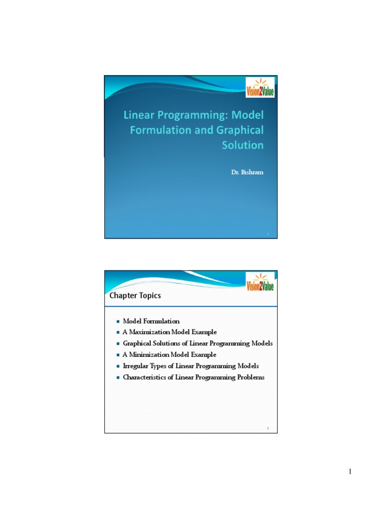 010 LP - Formulation & Graphical Methods | PDF | Mathematical Optimization | Linear Programming