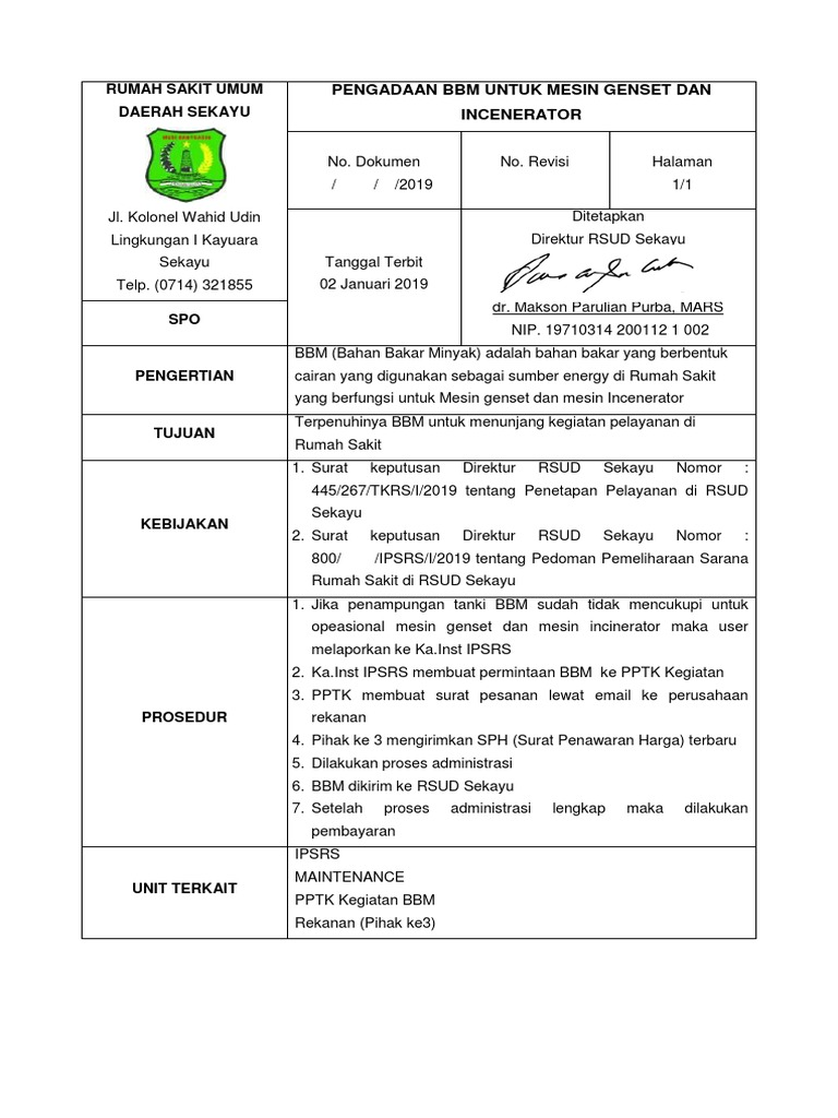 Spo Rumah Sakit Pdf Pdf