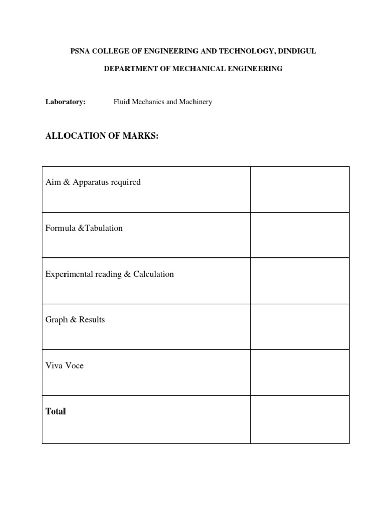 FM Lab Mark Split Up | PDF