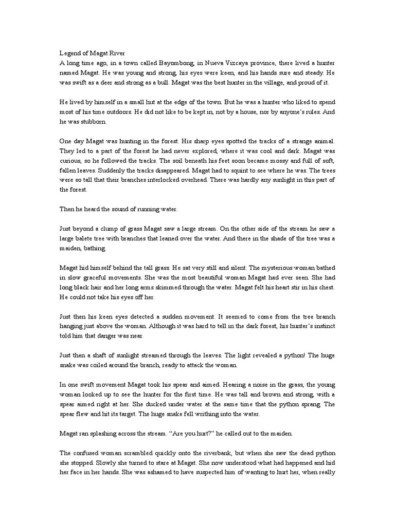 Magat River: A Filipino Folktale | PDF | Tagalog Language | Hunting