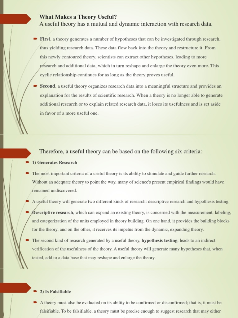 What Makes A Theory Useful | PDF | Personality Psychology | Theory