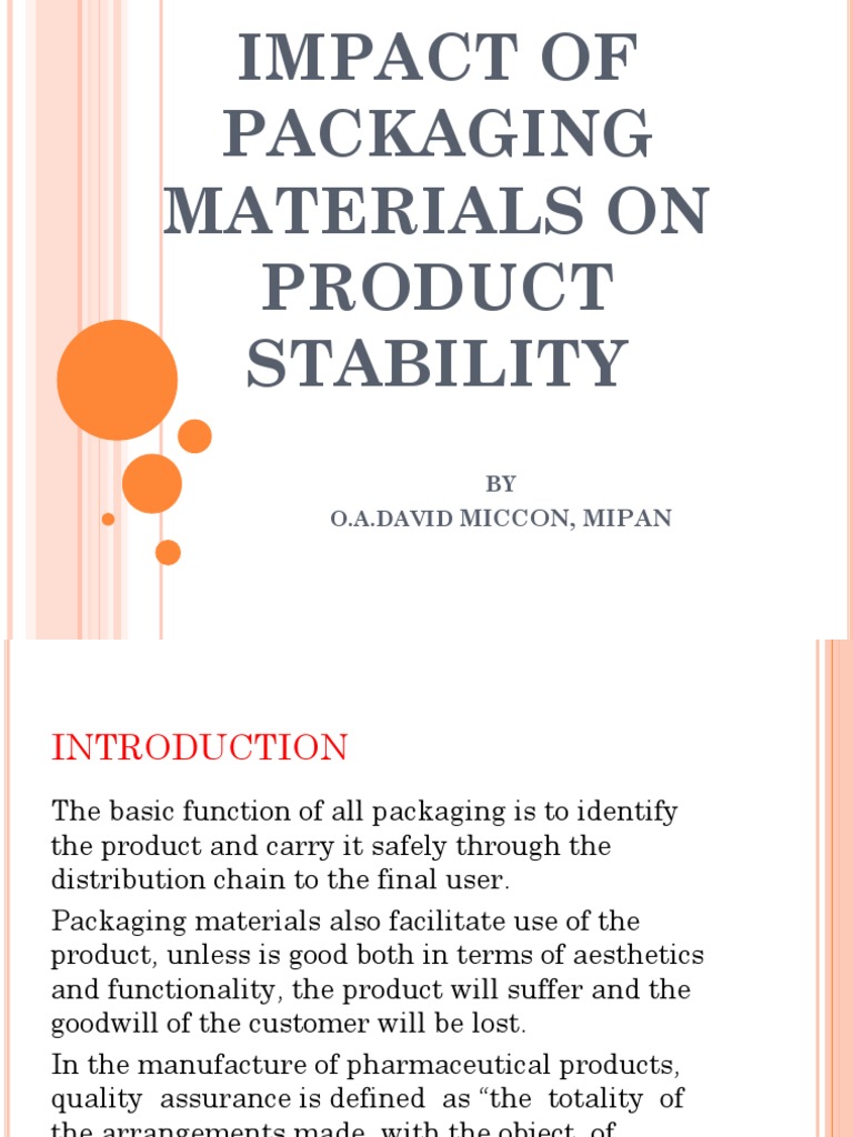 Impact of Packaging Materials On Product Stability - Final | PDF ...