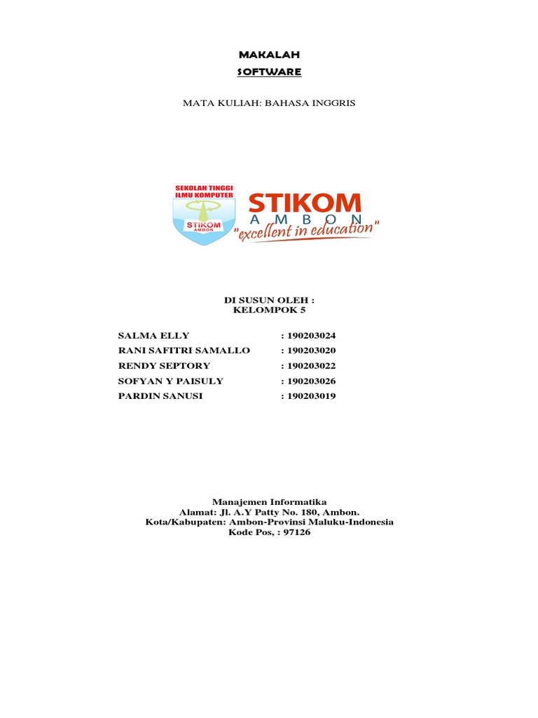 Contoh Makalah Bahasa Inggris Tentang Software, Programming Language Dan C114049-Dikonversi ...