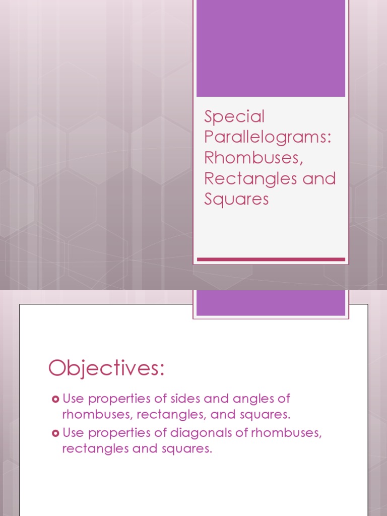 6 4 Rhombuses Rectangles and Squares | PDF | Rectangle | Space