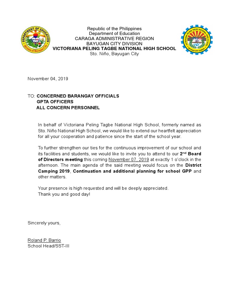 Letter To Parents | PDF