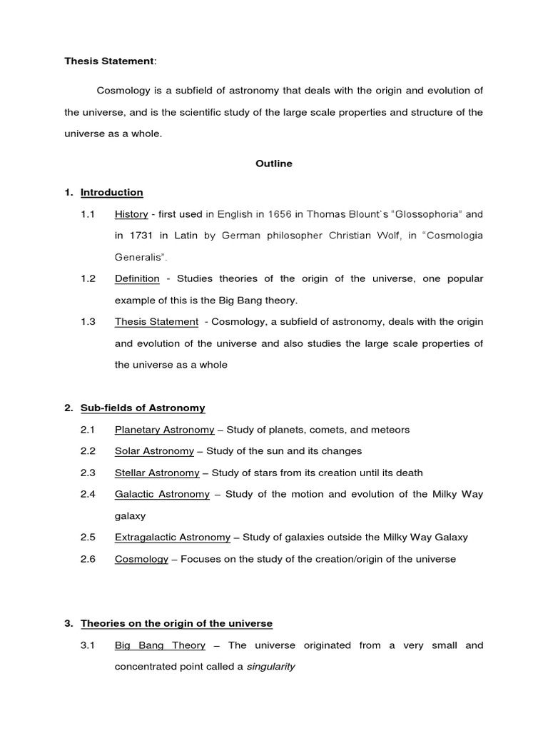 Concept Paper - Outline | PDF | Universe | Astronomy