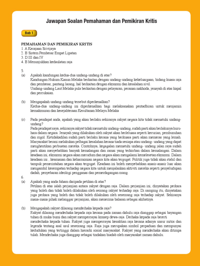 Jawapan Buku Teks Sejarah f4 | PDF