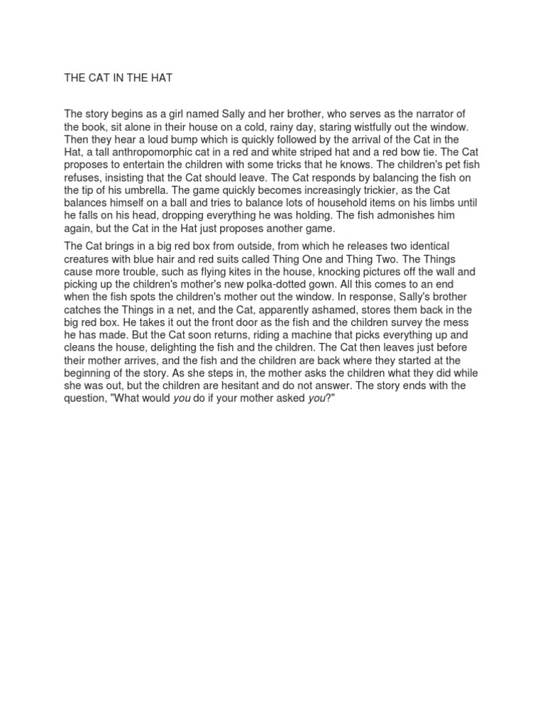 The Cat in The Hat | PDF
