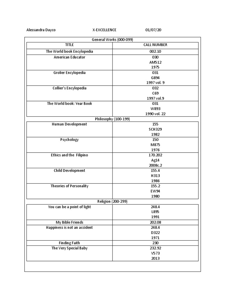 Dewey Decimal | PDF | Science