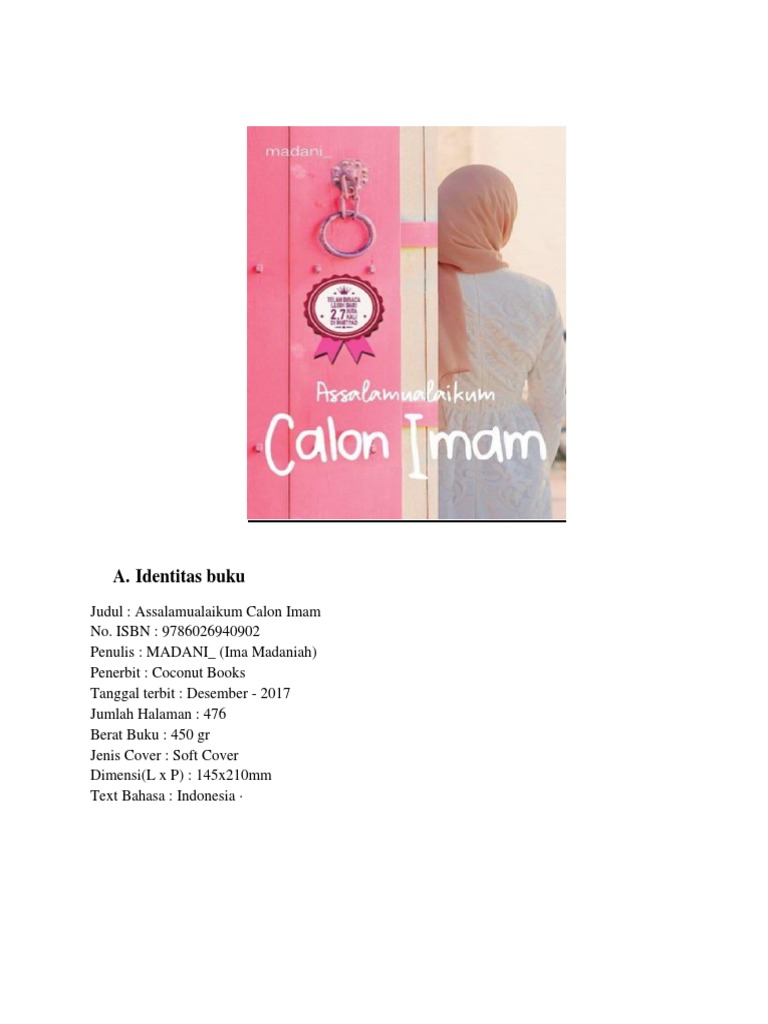 Resensi Novel Assalamualaikum Calon Imam | PDF | Agama & Spiritualitas | Fiksi Misteri, Thriller ...