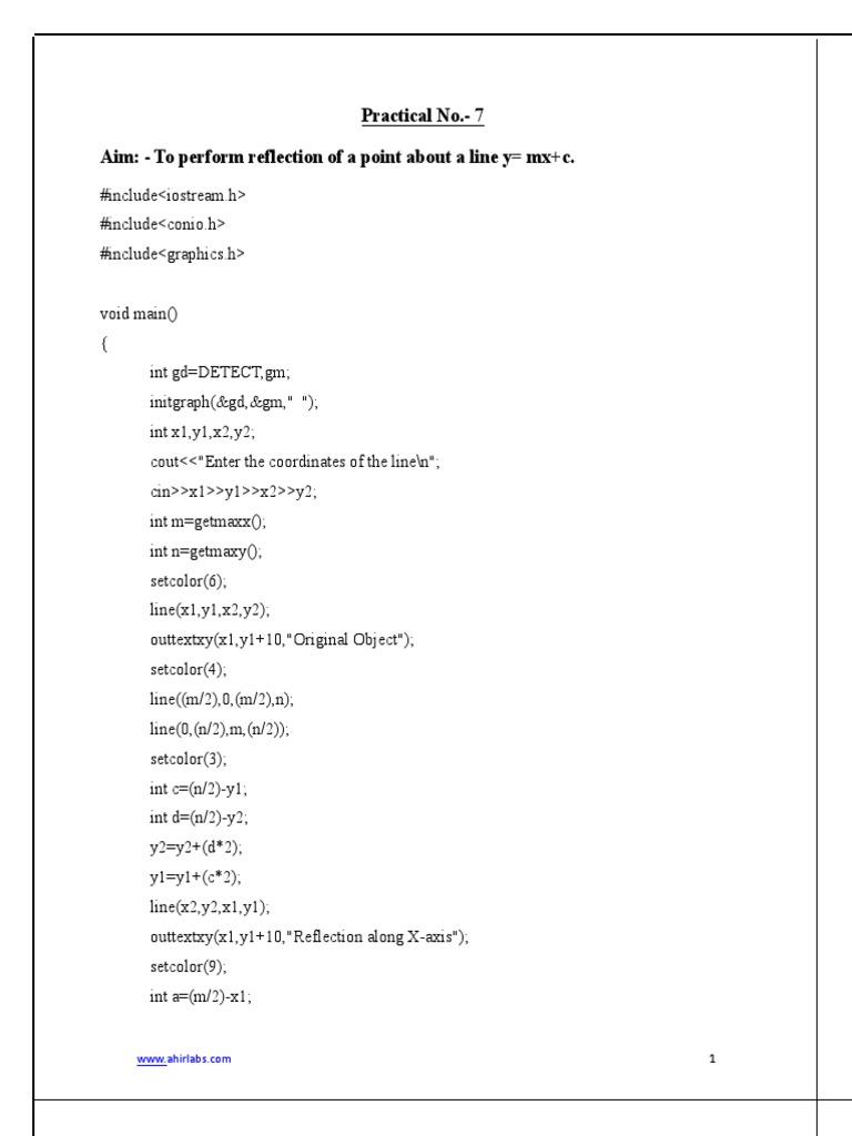 Practical No-7 CG | PDF