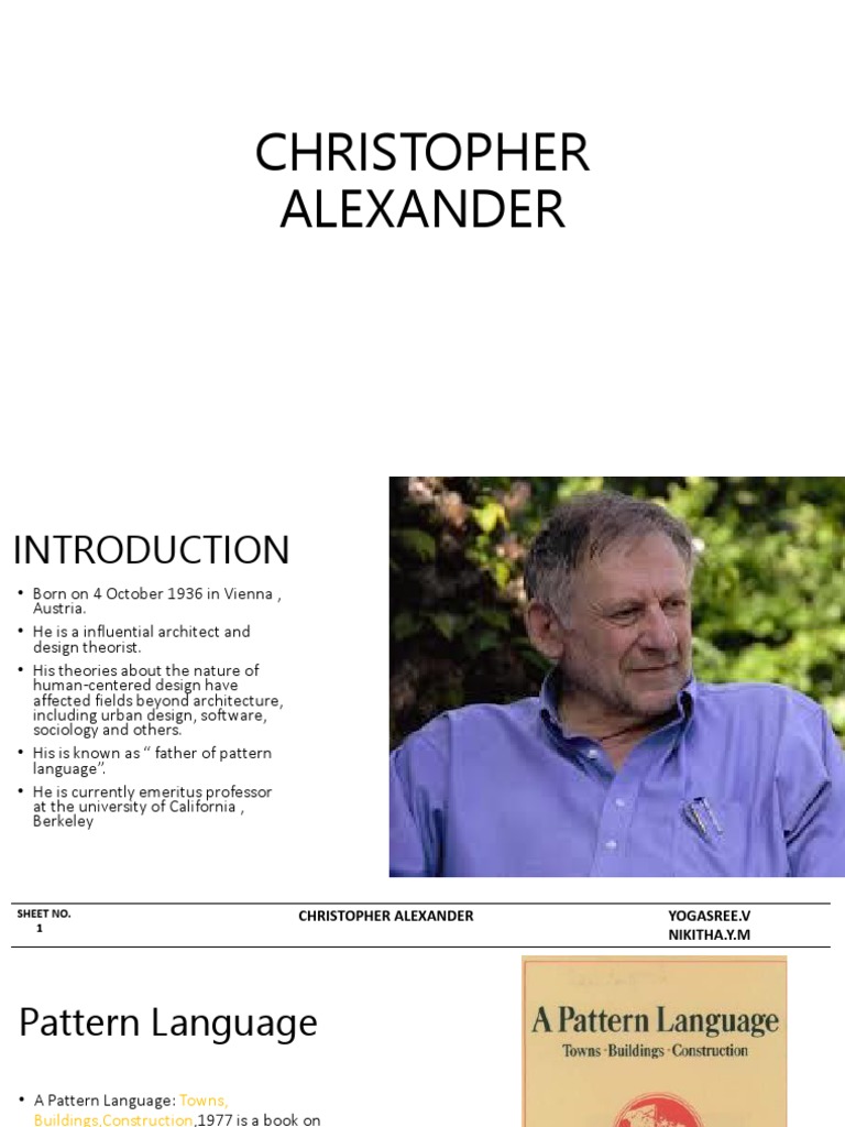 Christopher Alexander's Design Theories | PDF | Software Design Pattern ...