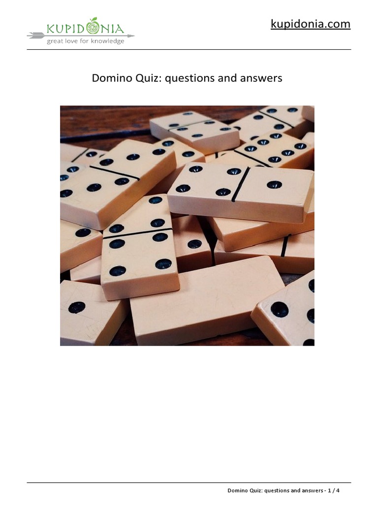 Quiz Domino | PDF | Pub Games | Leisure Activities