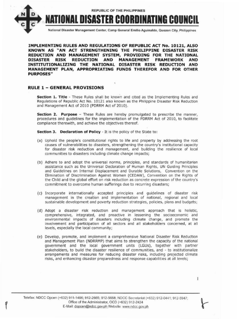 Irr Ra 10121 PDF | PDF | Risk Management | Hazards