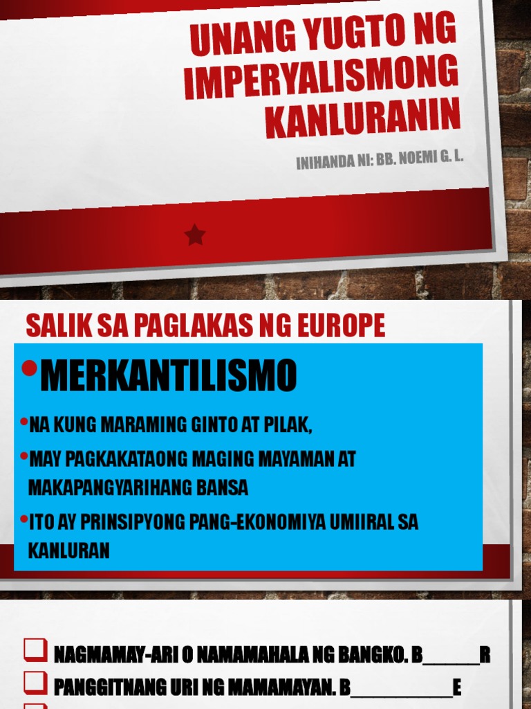 Unang Yugto NG Imperyalismo | PDF