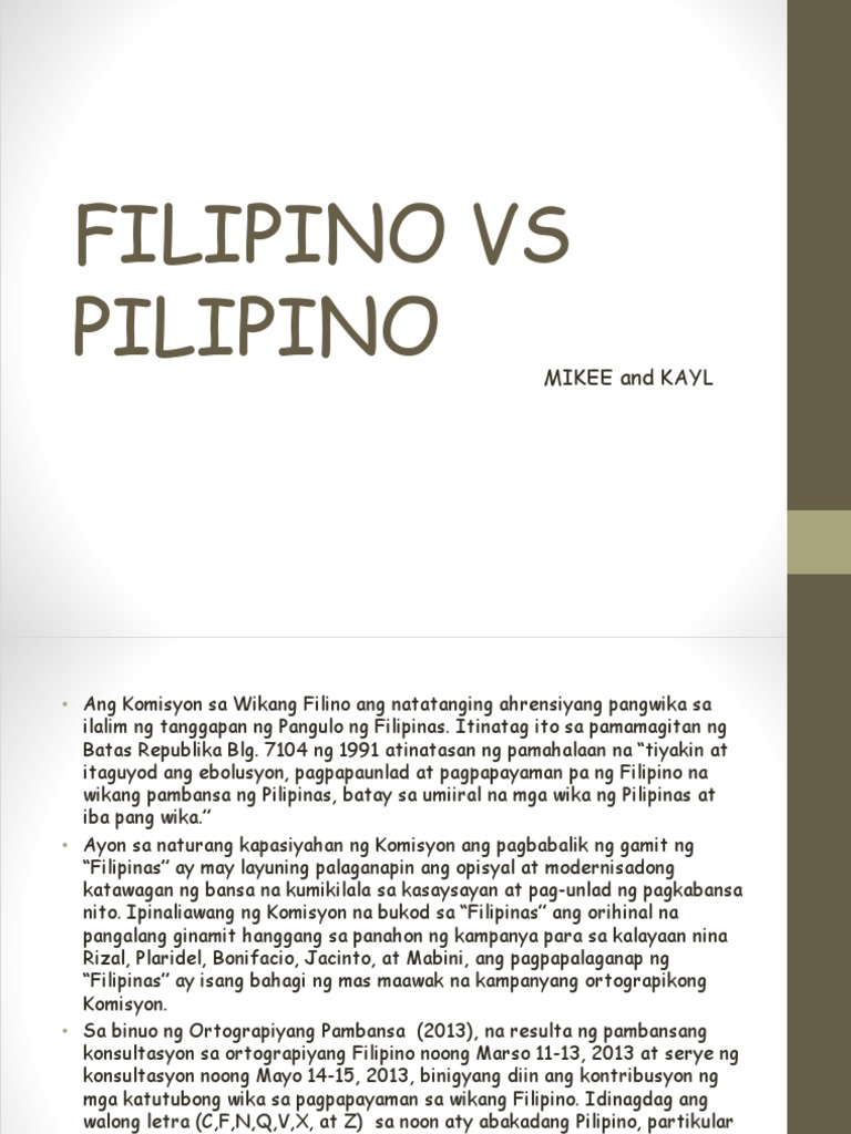 Filipino VS Pilipino | PDF
