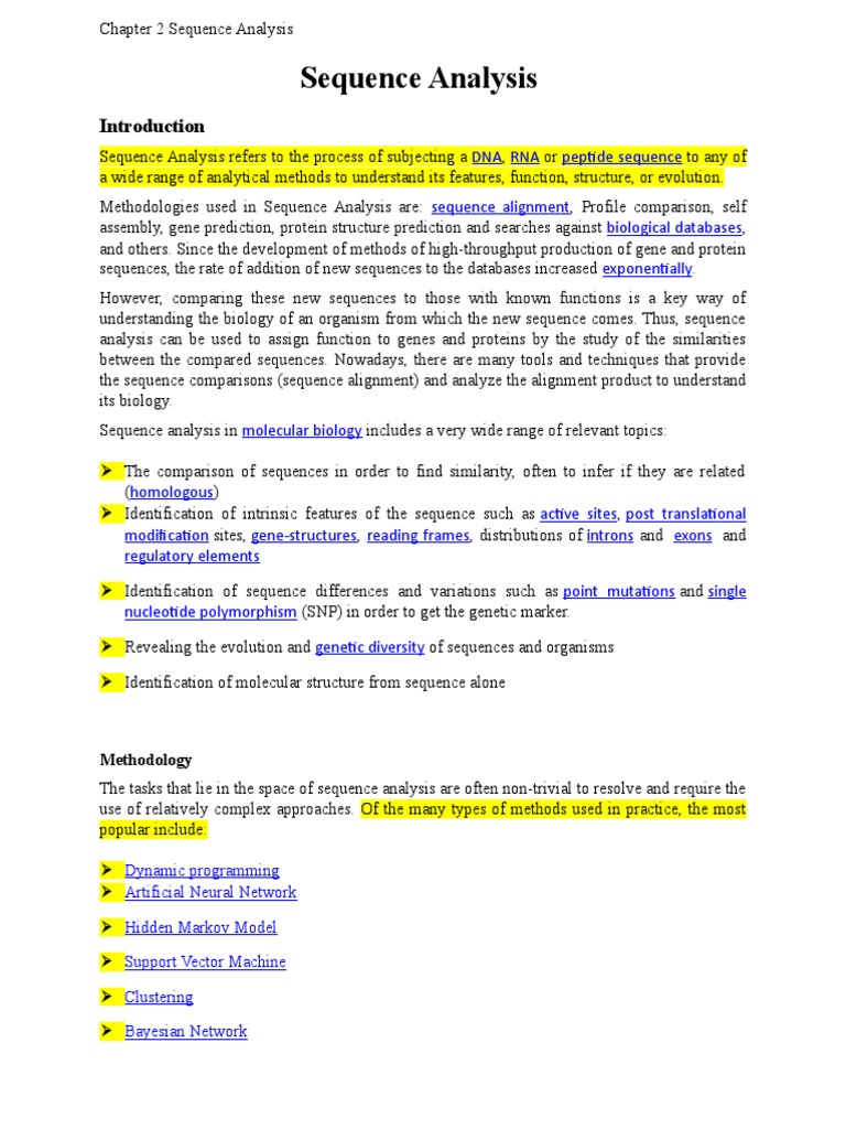 Chapter 2 Bioinformatics | PDF | Sequence Alignment | Nucleic Acid Sequence