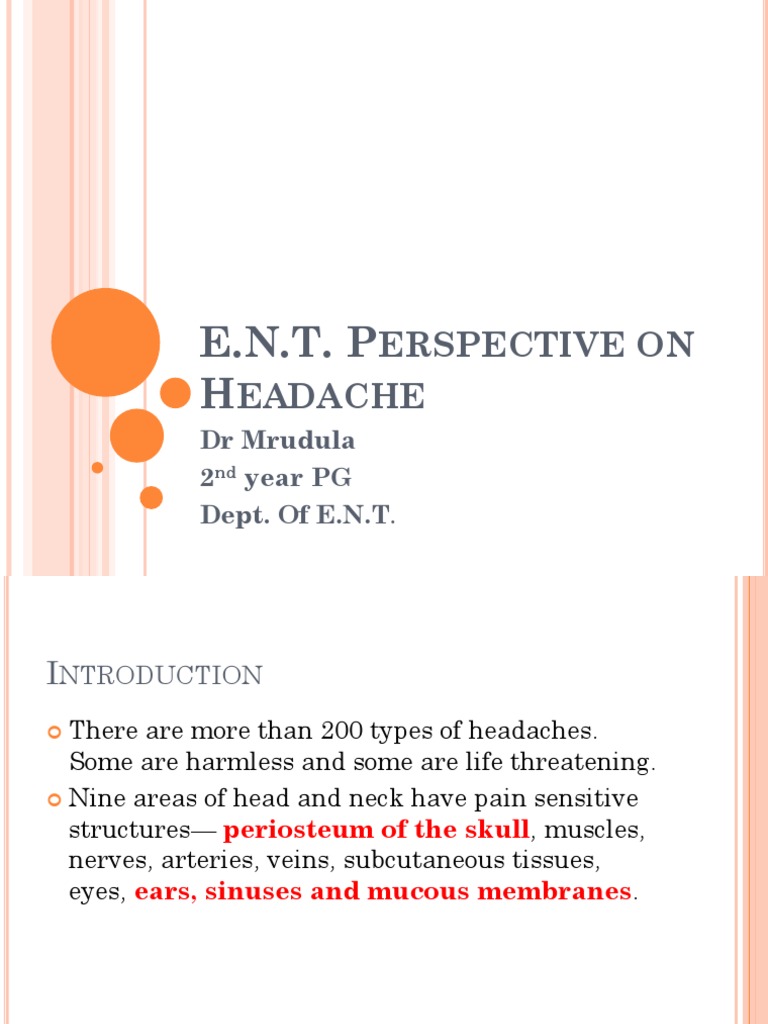 Headache-An ENT Problem | PDF | Headache | Medical Specialties