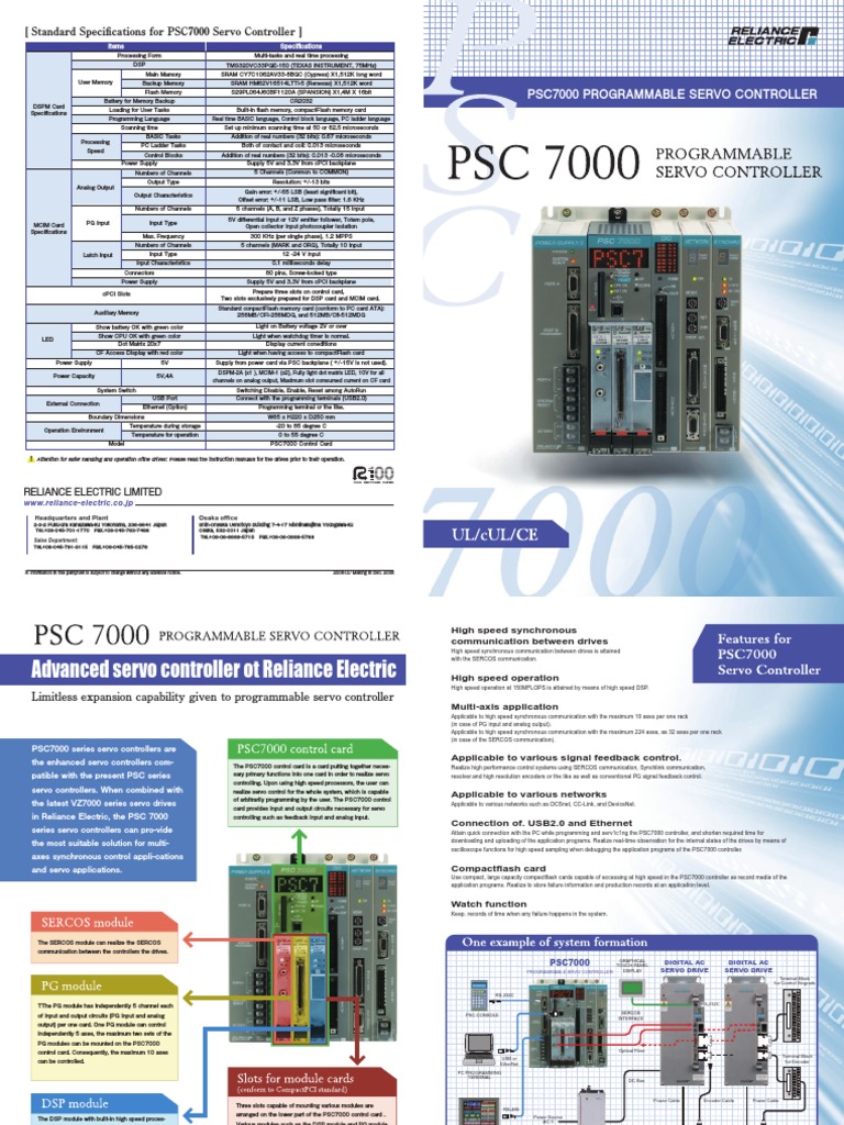 psc7000 Programmable Servo Controller | PDF | Servomechanism | Computer ...