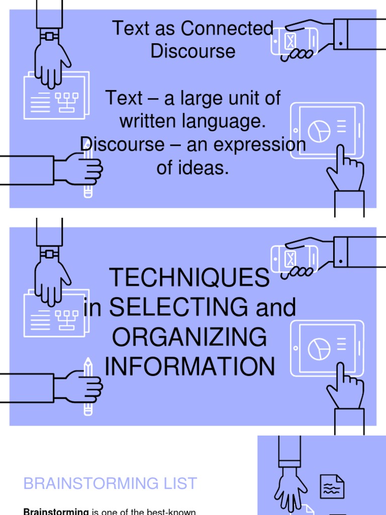 Techniques in Selecting and Organizing Information | PDF