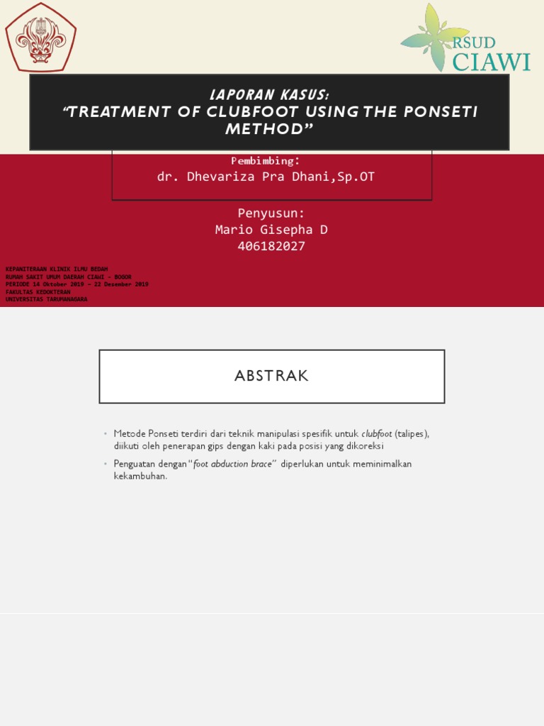 Metode Ponseti untuk Clubfoot | PDF | Kesehatan Holistik | Sains ...