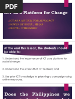 Empowerment Technologies - Lesson 11 - ICT As A Platform For Change ...